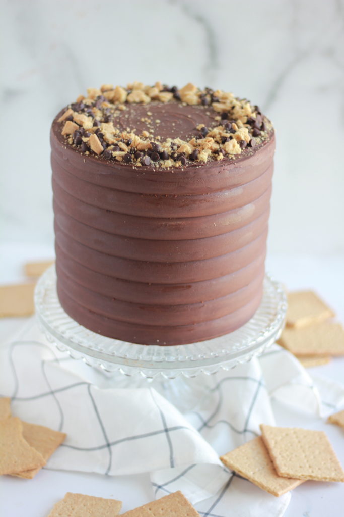 Chocolate Graham Cracker Cake - Baking with Blondie